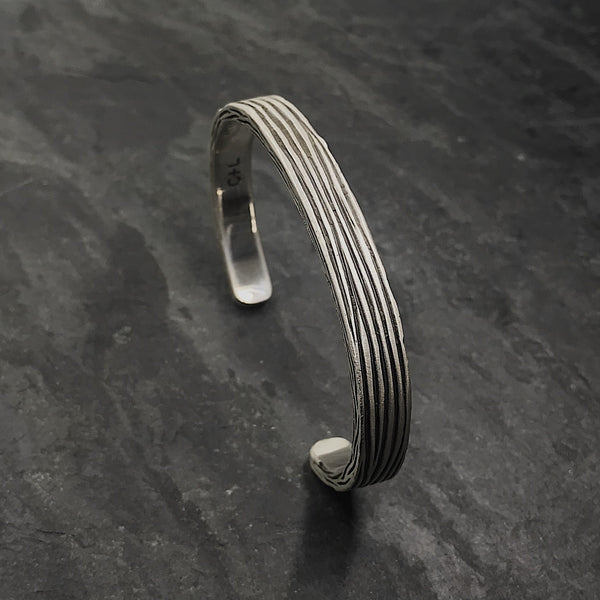 Threaded Cuff in Oxidized Silver – William Painter